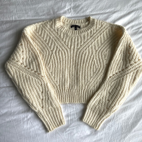 Kendall & Kylie | Sweaters | Cream Colored Cropped Kendall Kylie ...